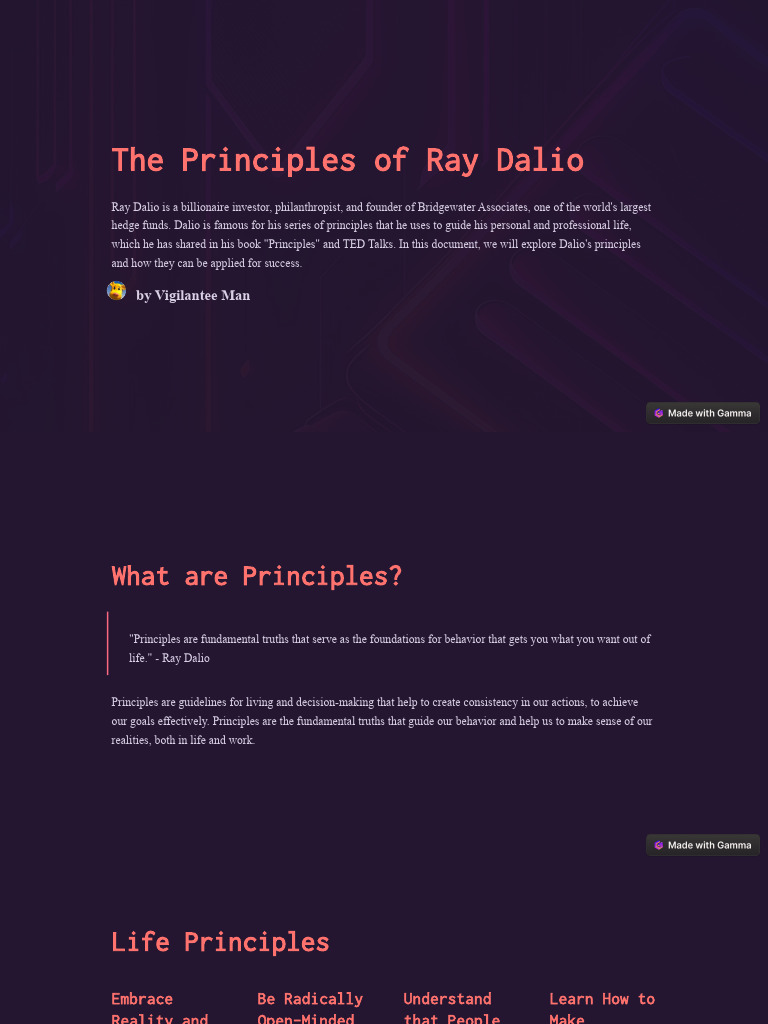 Ray Dalio's Principles for Success | PDF | Psychology | Learning
