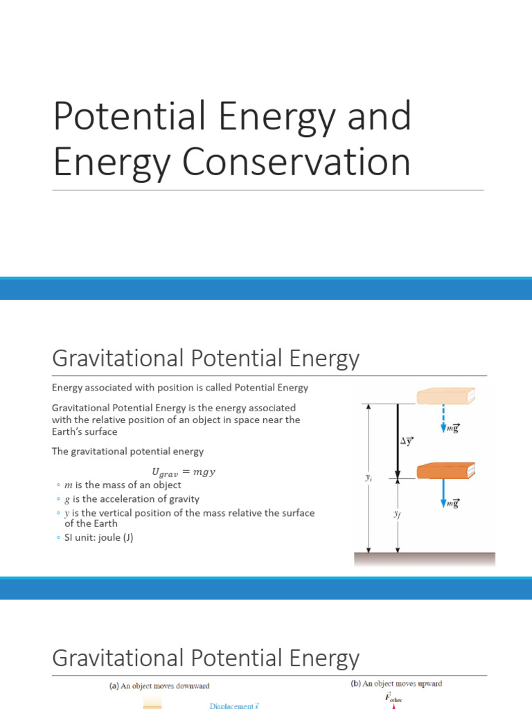 Gravitational and Elastic Potential Energy | PDF