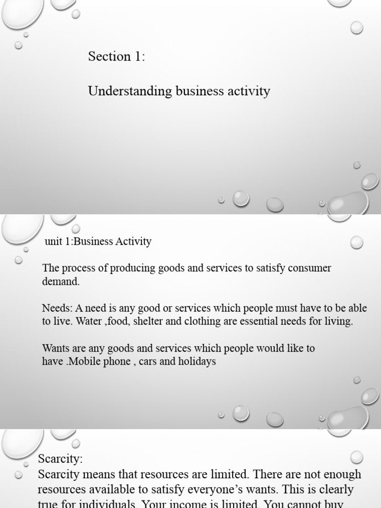 Business Activity. IGCSE Business Studies PDF | PDF | Goods | Product ...