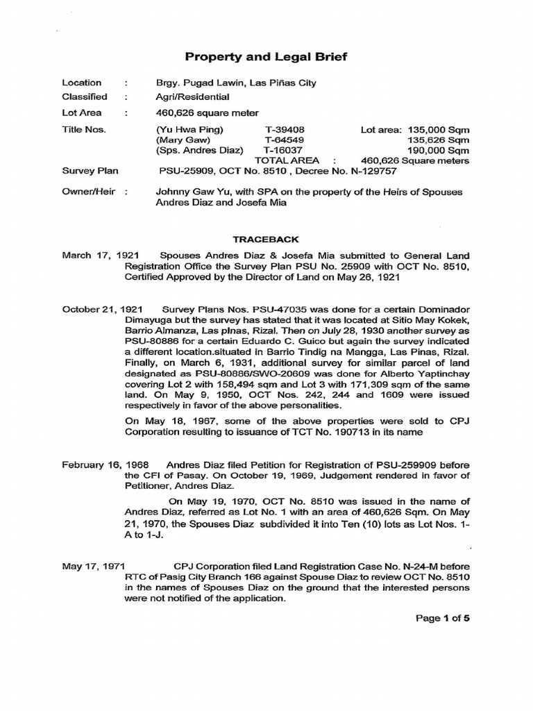 Property & Legal Brief | PDF | Government | Lawsuit