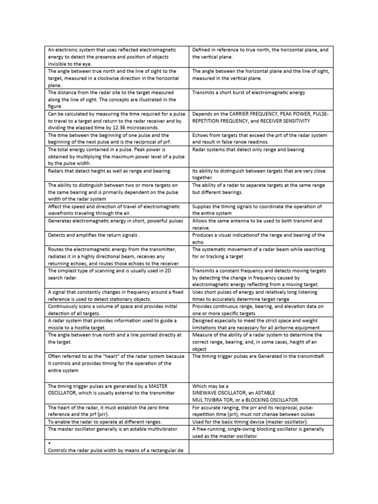 An Electronic System That Uses Reflected Electromagnetic Energy To Detect The Presence And