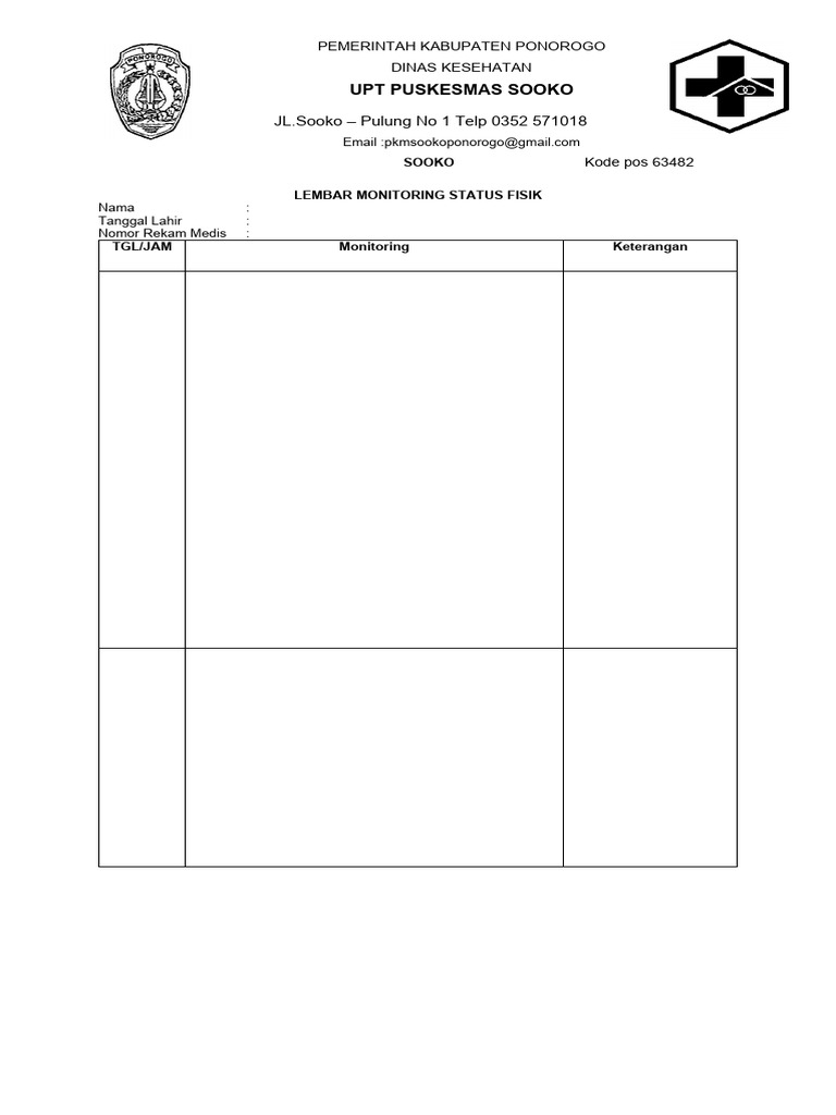 Monitoring Status Fisik Puskesmas Sooko | PDF