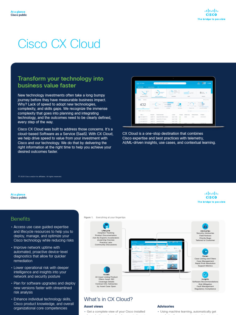 Cisco CX Cloud at A Glance | PDF | Cloud Computing | Computing