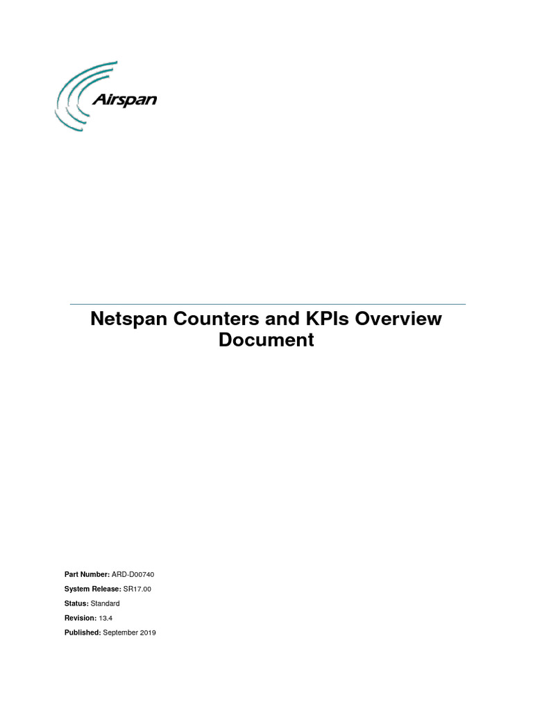 Netspan Counters and KPIs Overview Document - SR17.00 - Standard - Rev ...