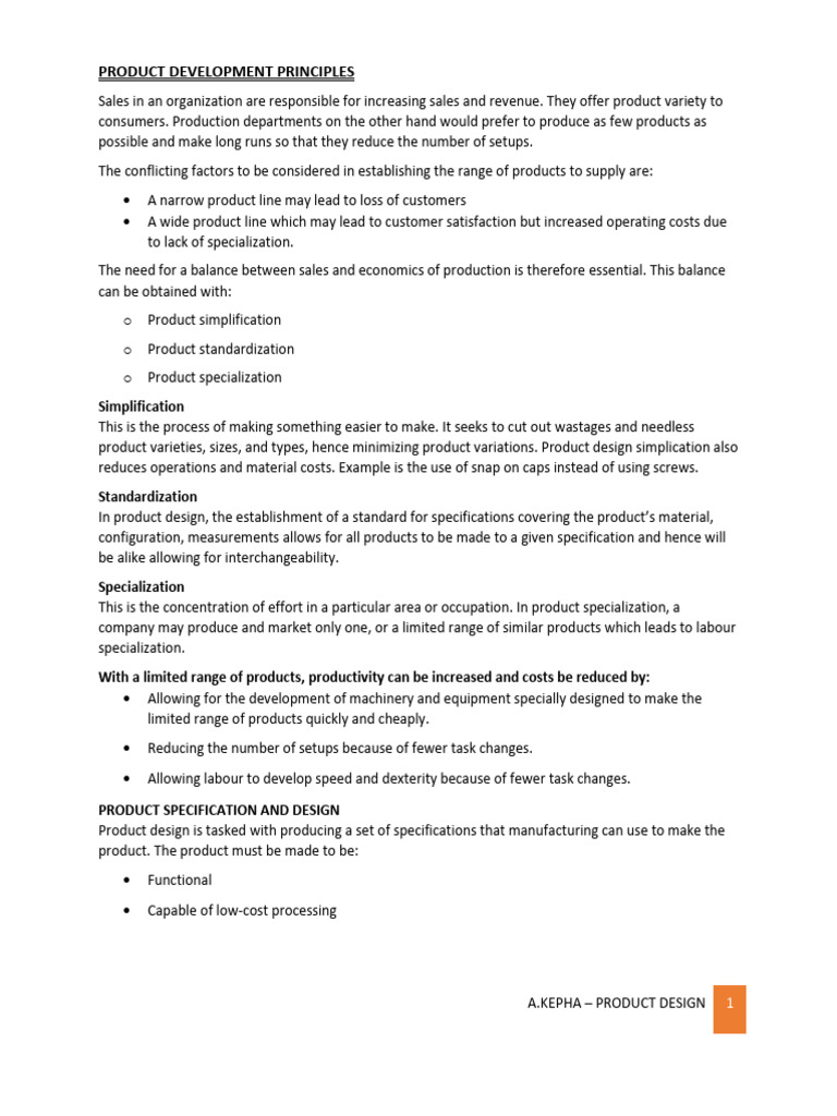 Principles of Product Development | PDF | Specification (Technical ...