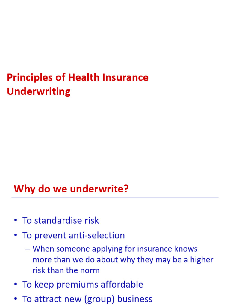 Example - Principles of Health Insurance Underwriting | PDF | Insurance ...