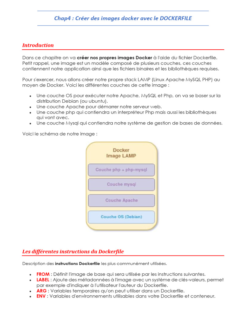 Chap4 - Créer Des Images Docker Avec Le DOCKERFILE | PDF | PHP | MySQL
