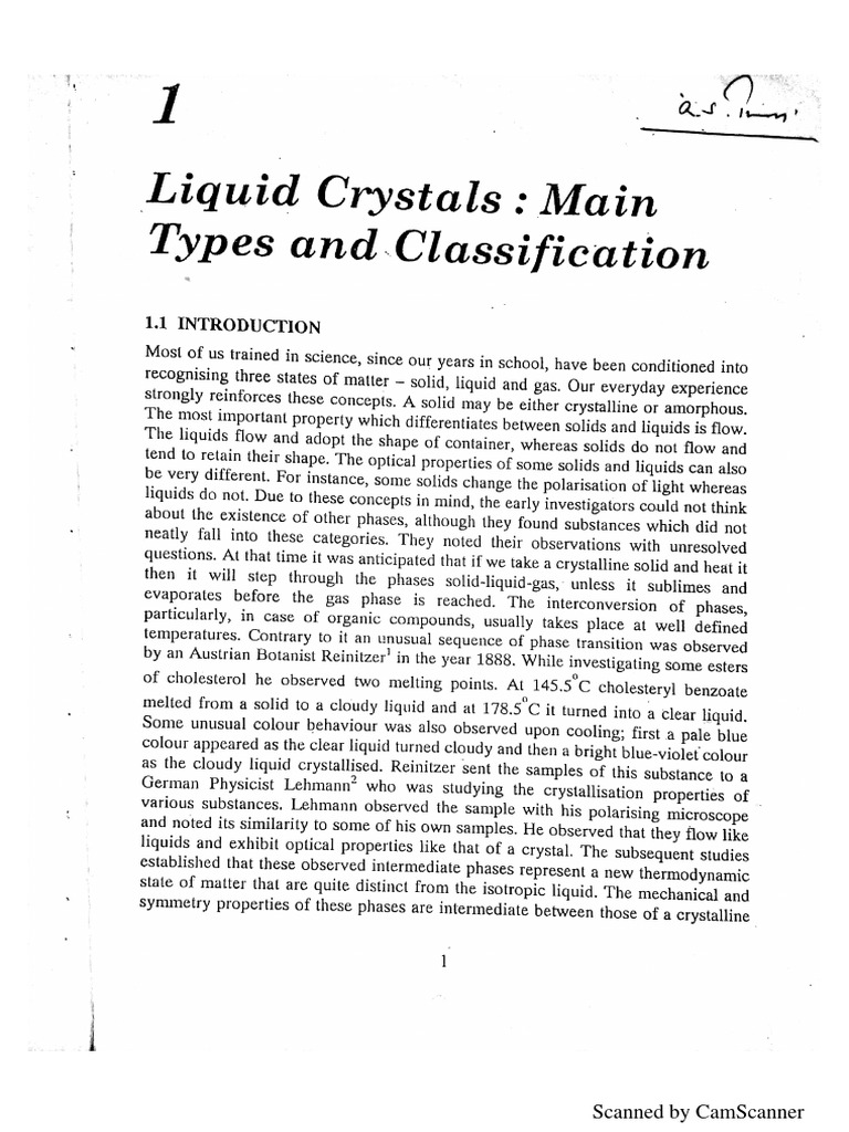 Liquid Crystals: Types and Classification | PDF