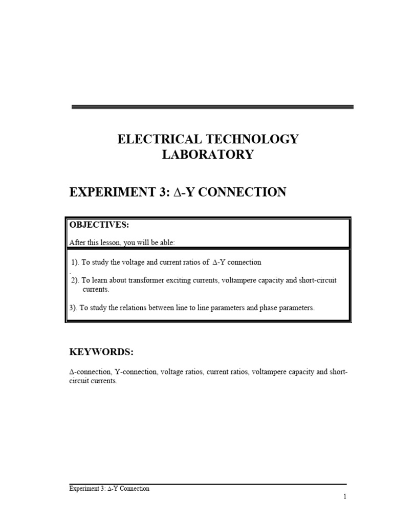 Exp3 Star-Delta Connection | Download Free PDF | Power (Physics) | Power Engineering