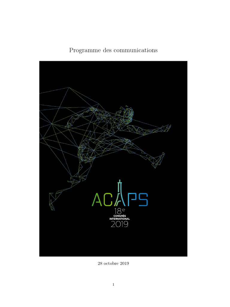 Programme Des Communications ACAPS | PDF | Obésité