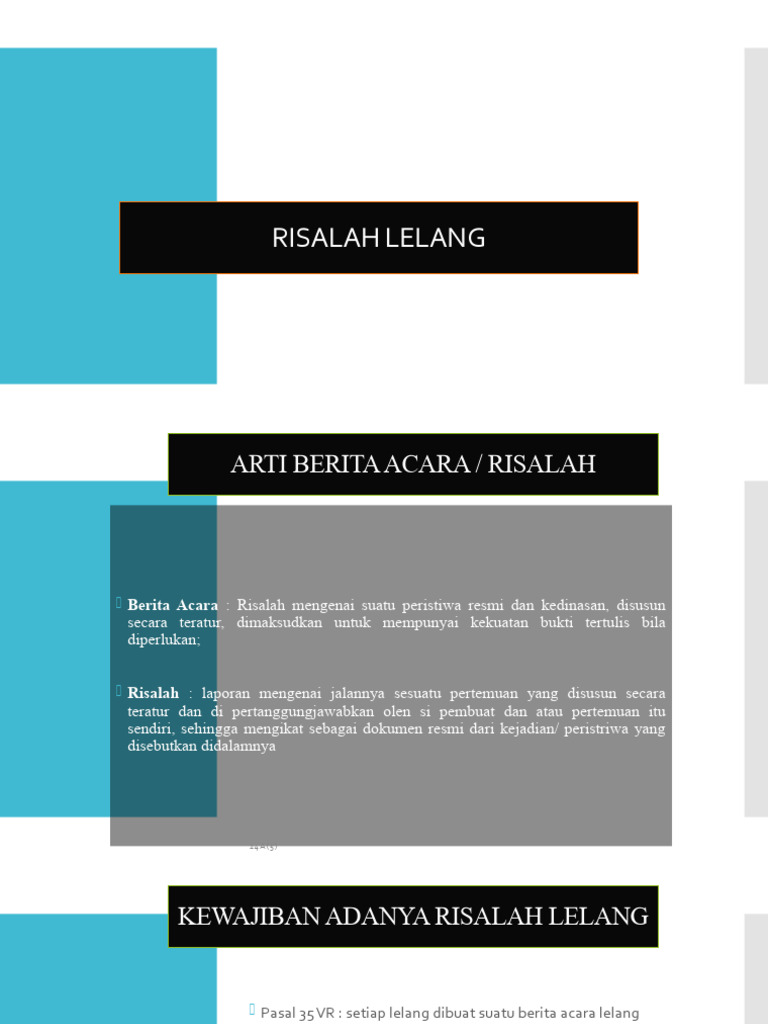 Risalah Lelang | PDF