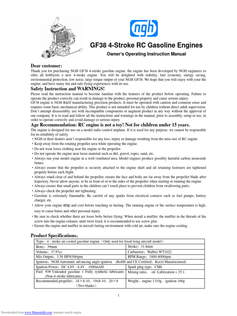 NGH 38 | PDF | Carburetor | Throttle