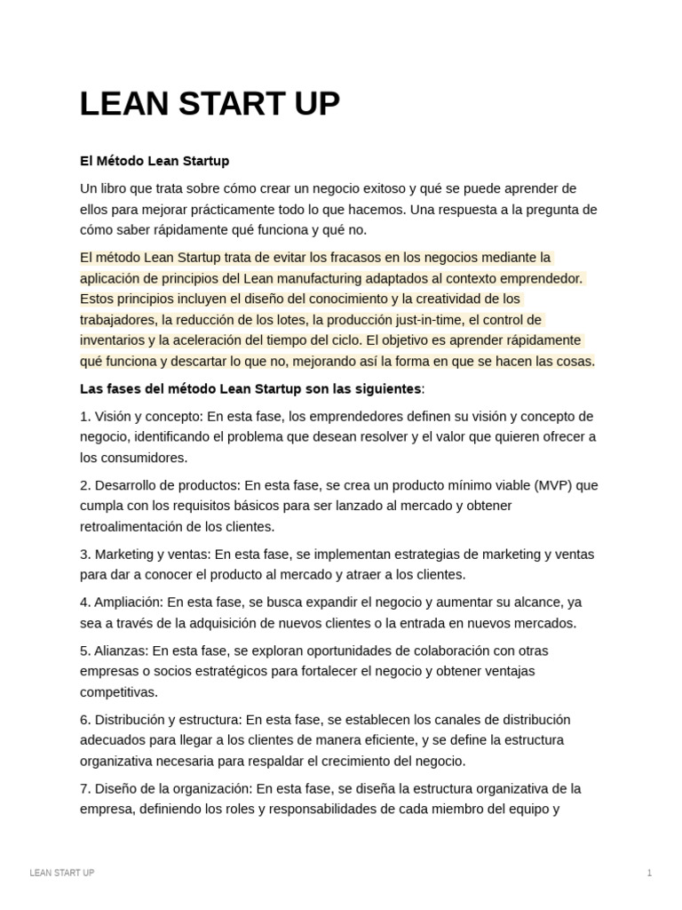 Lean Start Up | PDF