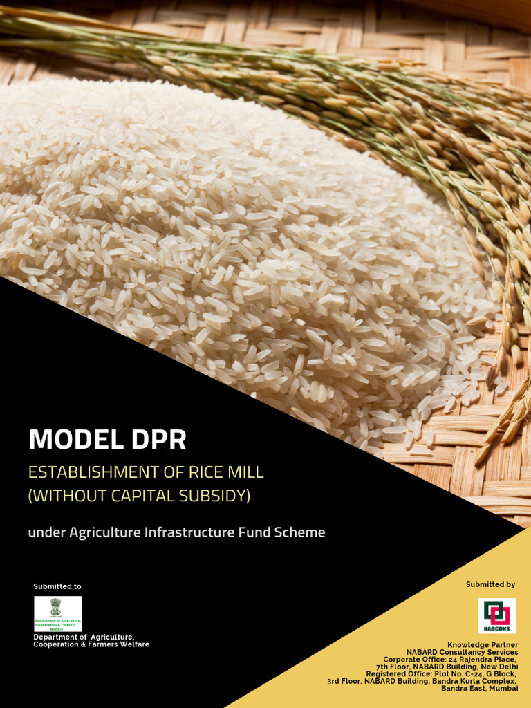 Model DPR: Establishment of Rice Mill (Without Capital Subsidy) | PDF