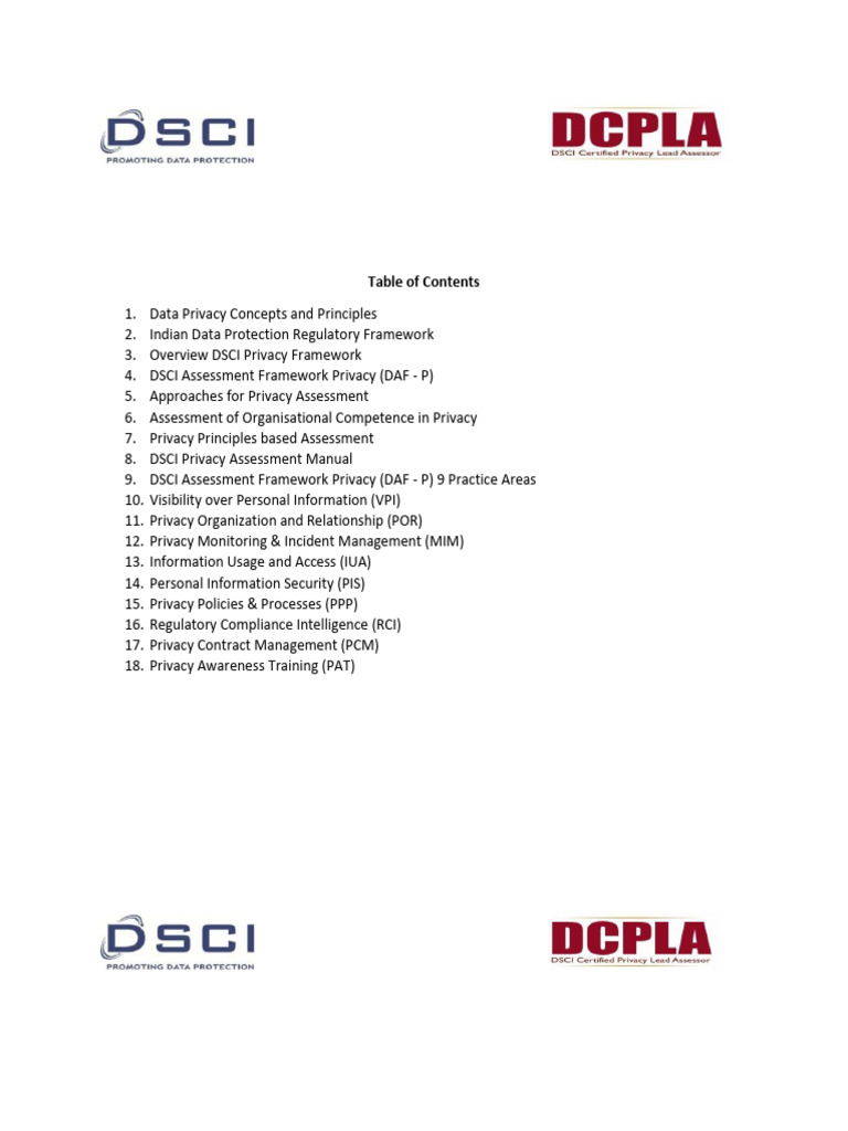 Table of Contents-DCPLA | PDF