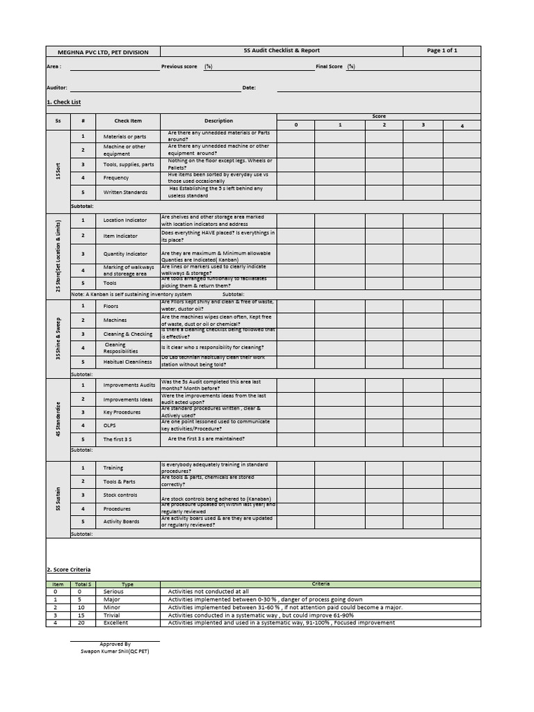 5S Report Excel Format | PDF | Business Process | Business
