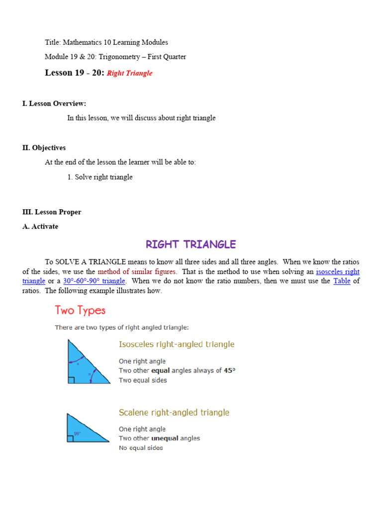 Right Triangle | PDF