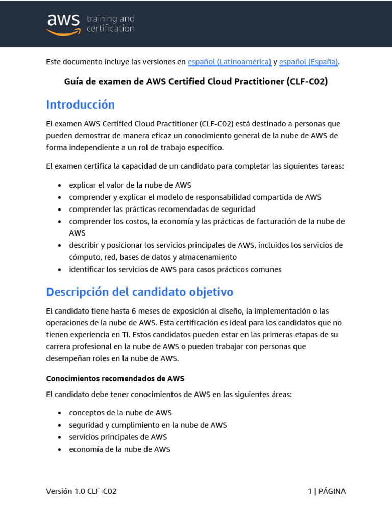 AWS Certified Cloud Practitioner - Exam Guide | PDF