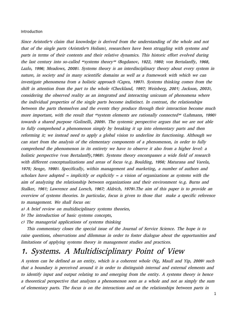 Introduction | PDF | Systems Theory | System