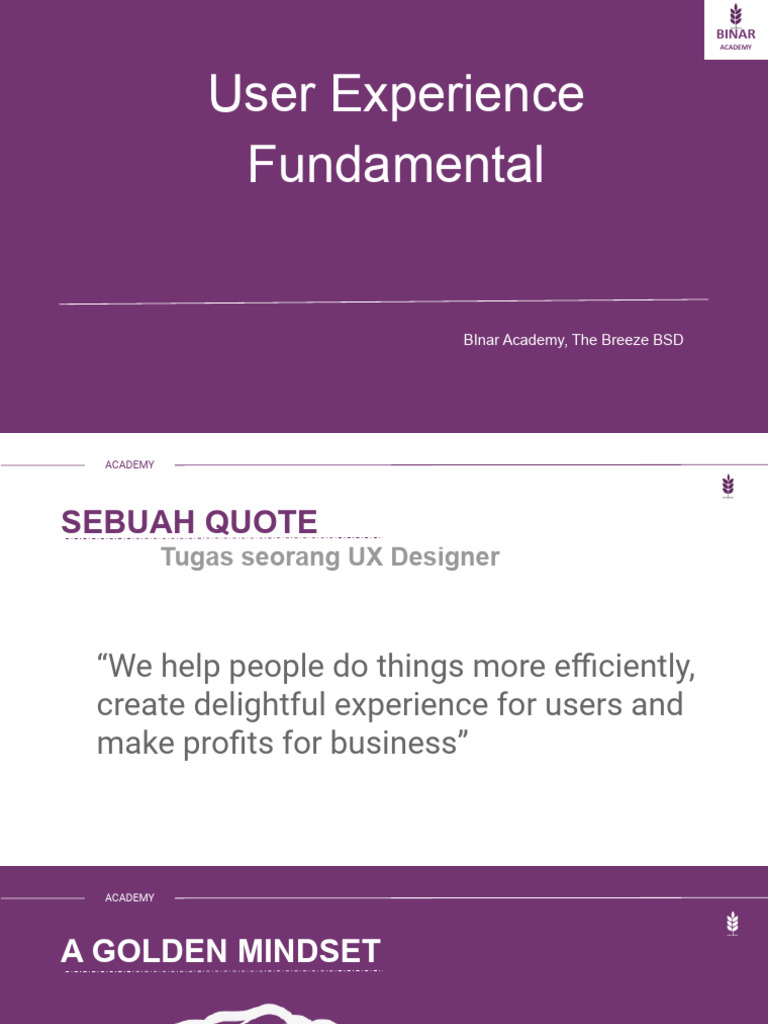 1.0 - UX Fundamental | PDF | User Experience | Design