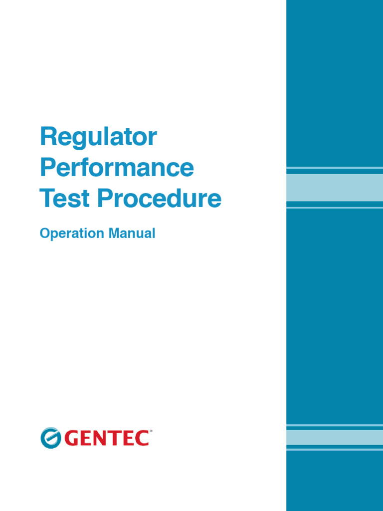 Regulator Performance Test Procedure Operation Manual | PDF | Wellness ...