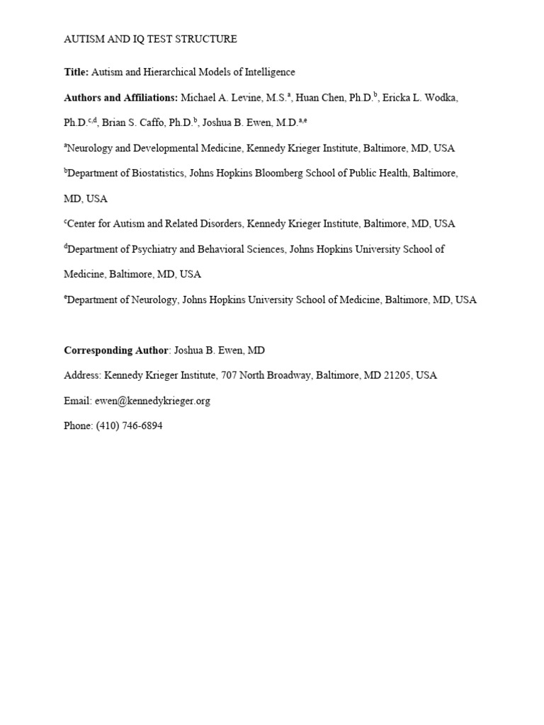 Levine IQ-FA Submit | PDF | Wechsler Adult Intelligence Scale | Cognition