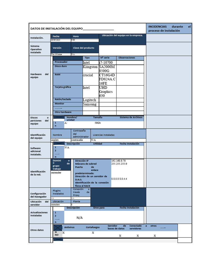 Tabla - Registro - Instalacion Windows | PDF | Windows 10 | Microsoft ...