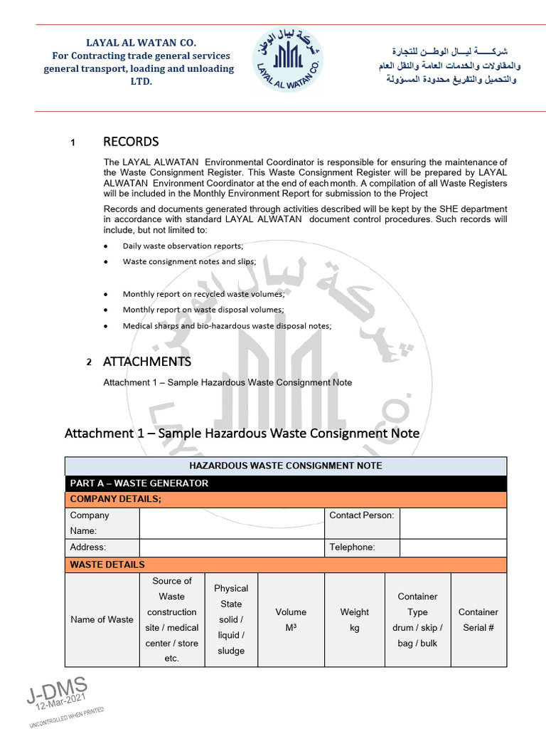 Waste Management & Consignment Guide | PDF