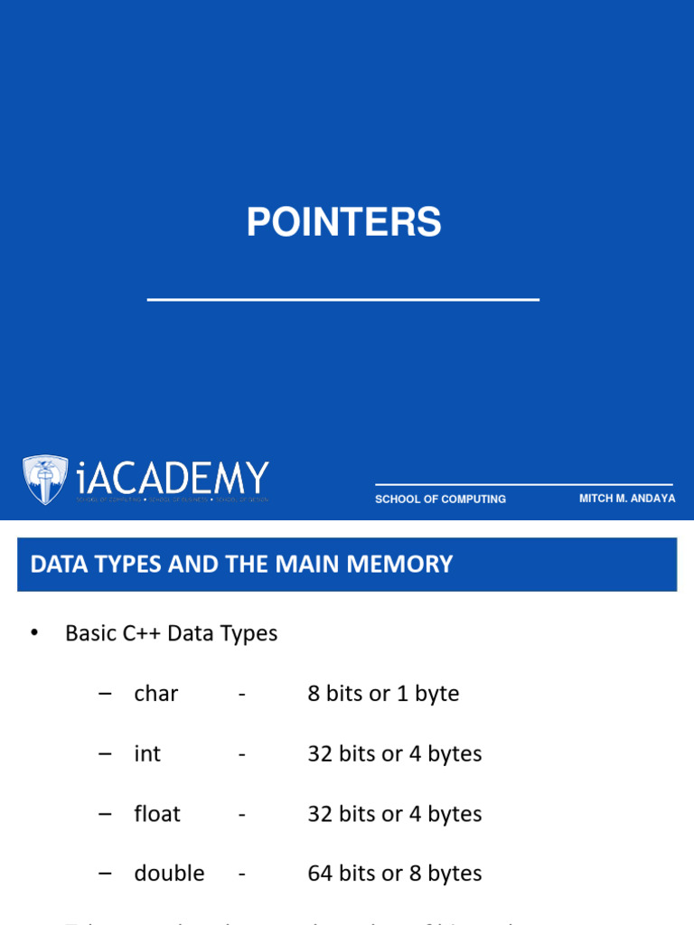 05 Pointers Pdf Pointer Computer Programming Variable Computer
