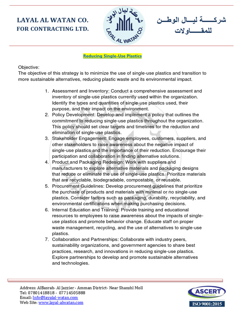 Reducing Single Use Plastics Pdf Recycling Supply Chain