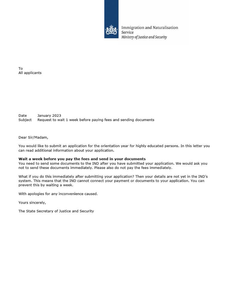 Wait A Week Before You Pay The Fees and Send in Your Documents | PDF ...