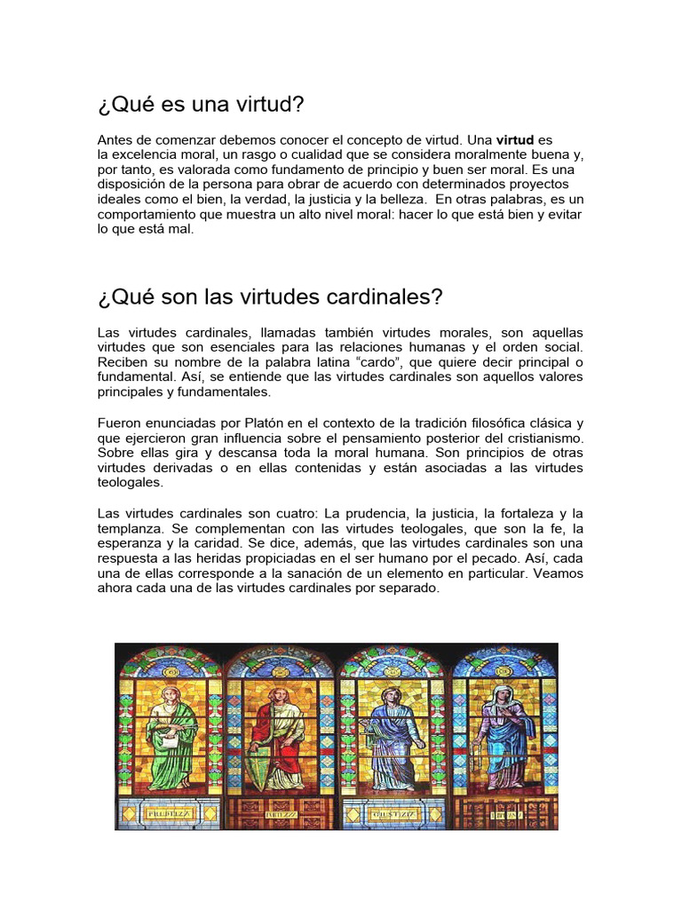 Las Cuatro Virtudes Cardinales | PDF | Virtud