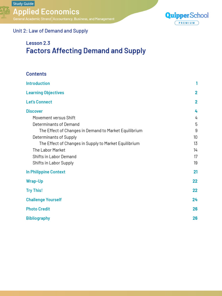 Non-Price Factors Influencing Demand & Supply | PDF | Supply (Economics ...
