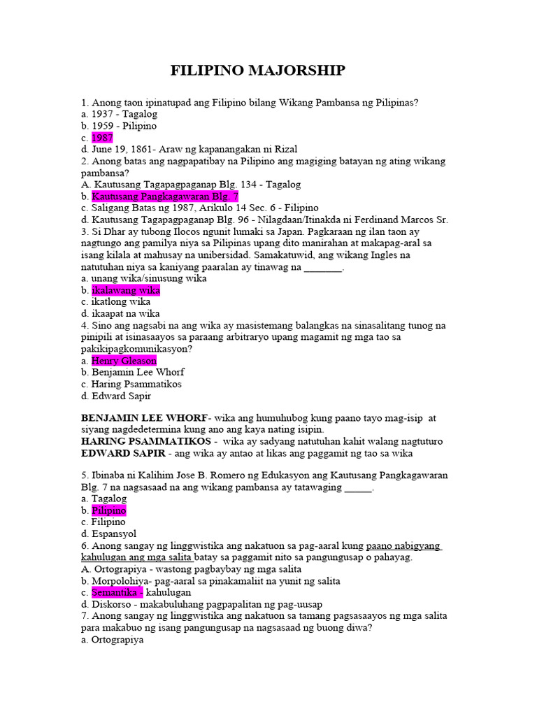 Filipino Majorship2 | PDF
