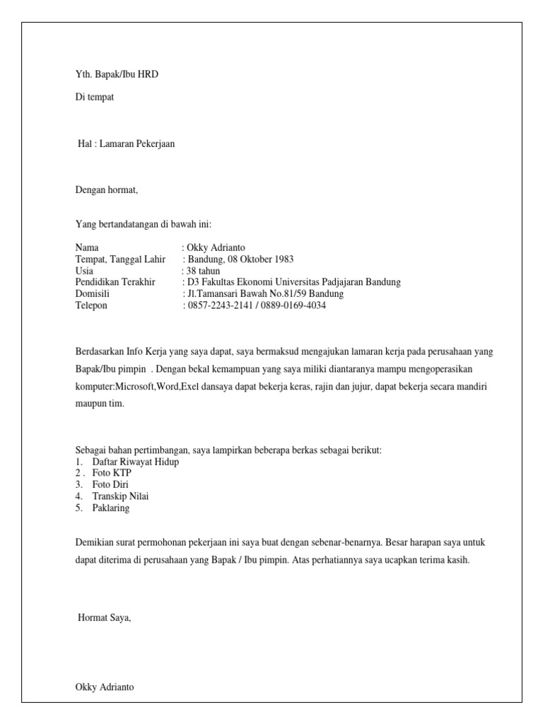 CV - Okky Adrianto Baru | PDF