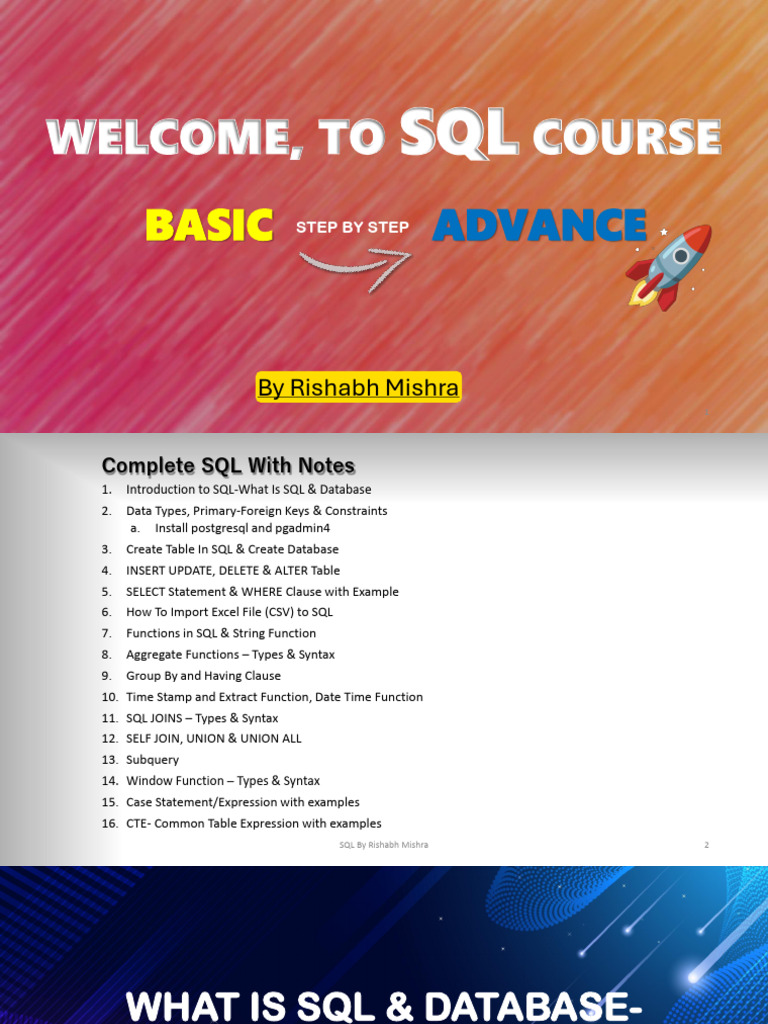 SQL Notebook by Rishabh | PDF | Sql | Table (Database) SQL Notebook by Rishabh | PDF | Sql | Table (Database)