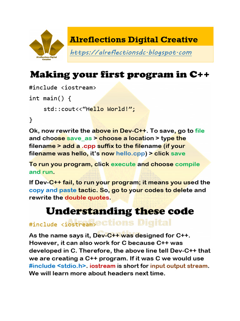 ADC - Making Your First Program in C++ | PDF