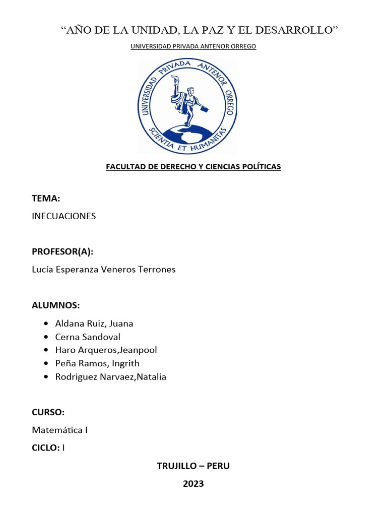 Informe de Inecuaciones Ofc | PDF | Desigualdad (Matemáticas ... Informe de Inecuaciones Ofc | PDF | Desigualdad (Matemáticas ...