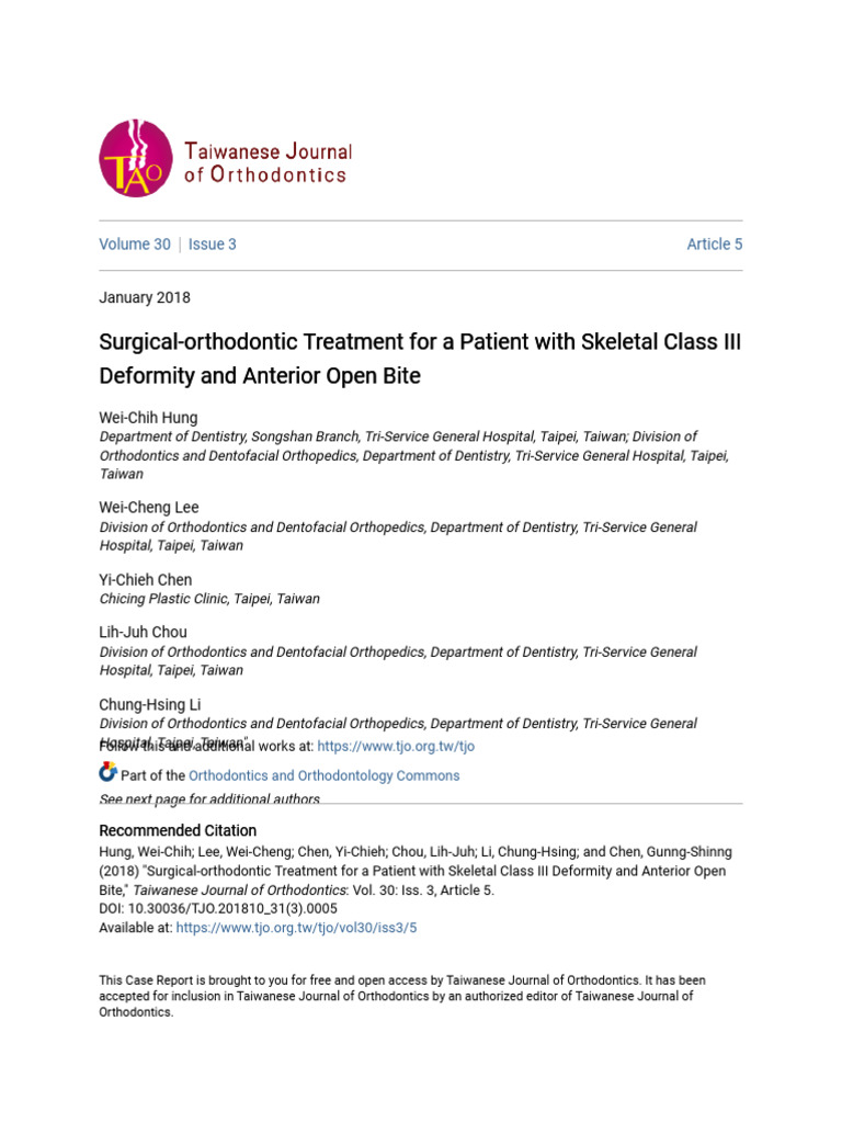 Class III Anterior Open Bite | PDF | Orthodontics | Human Head And Neck