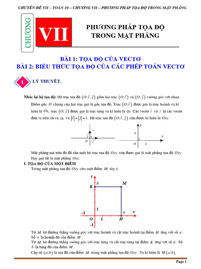 1 Toan-10 B1,2 C7 Toa-Do-Cua-Vecto HDG | PDF