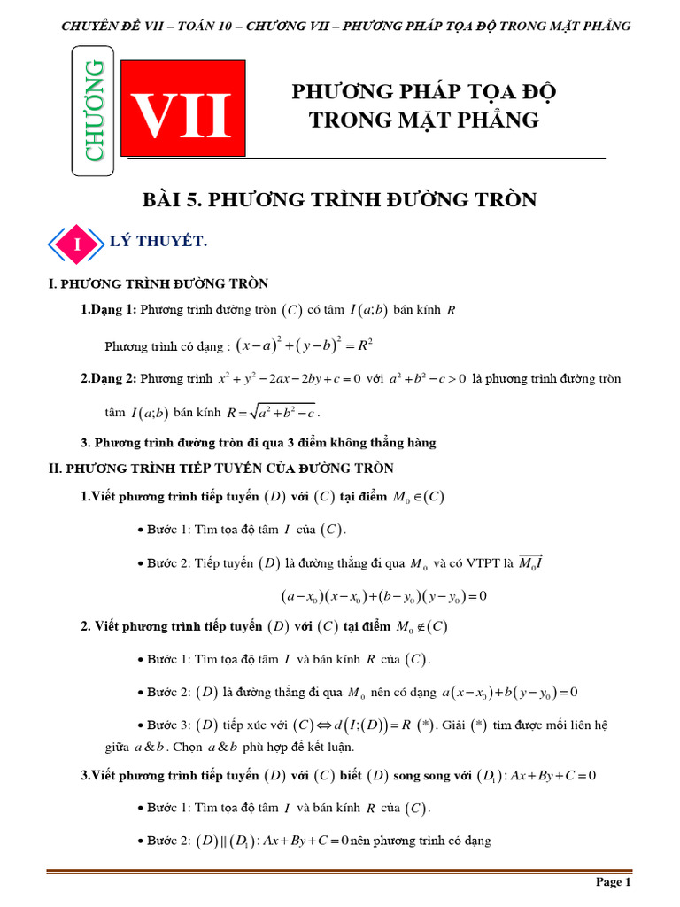 6 Toan-10 B5 C7 Pt-Duong-Tron Tu-Luan HDG | PDF