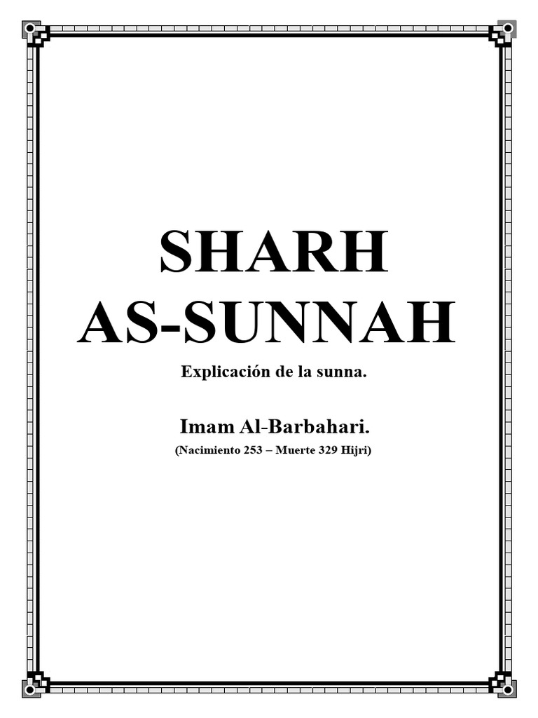 Sharh As-Sunnah de Imam Al-Barbahari | PDF | Imán | Infierno