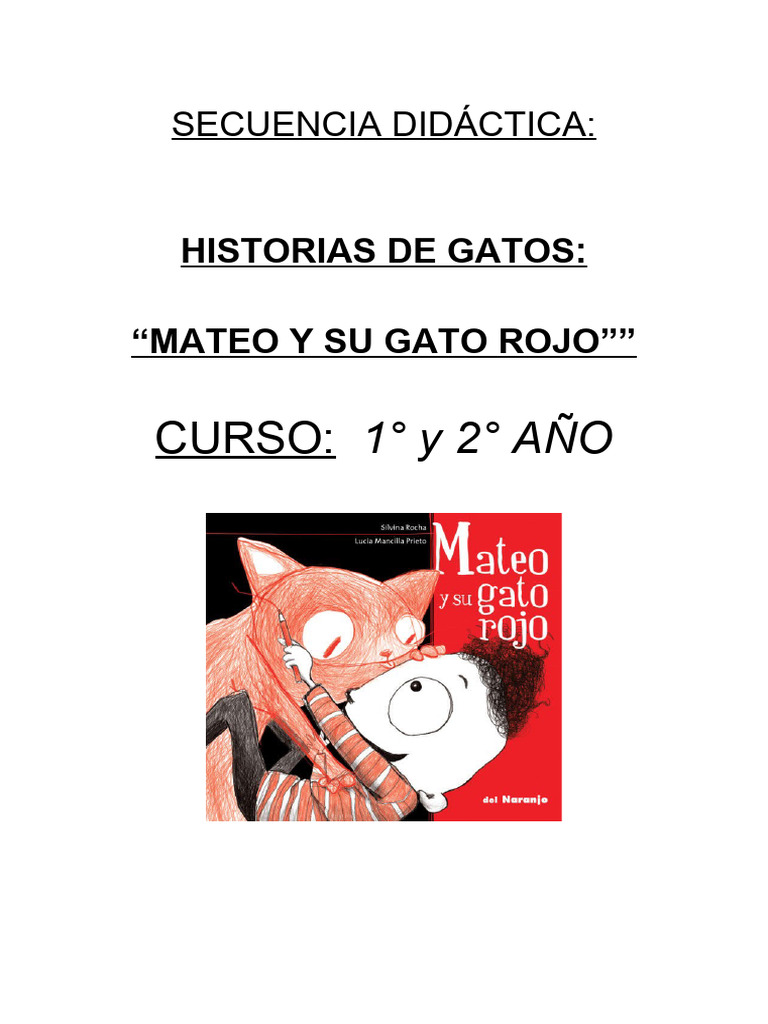 Secuencia para Trabajar Mateo y Su Gato Rojo | PDF