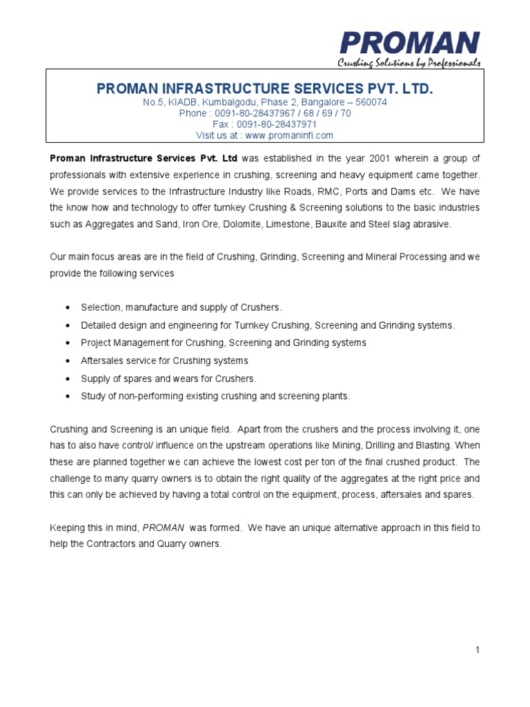 Proman - Introduction | PDF | Construction Aggregate | Engineering