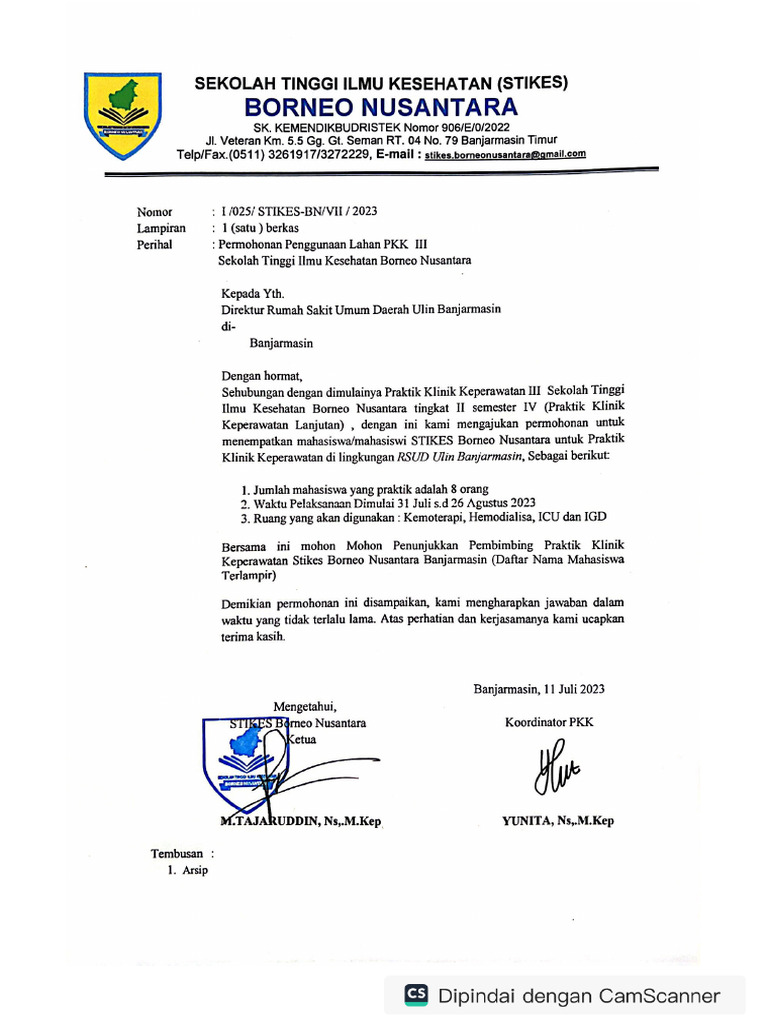 Surat PKK 3 RS Ulin | PDF