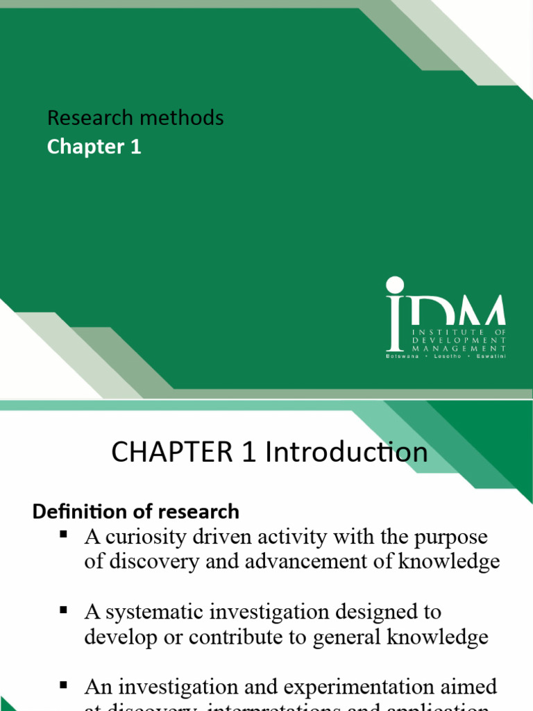 Chapter 1 Slides | PDF | Knowledge | Methodology
