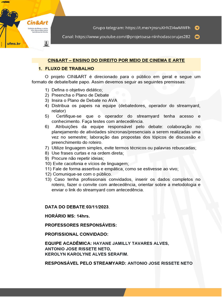 Modelo de Roteiro | PDF