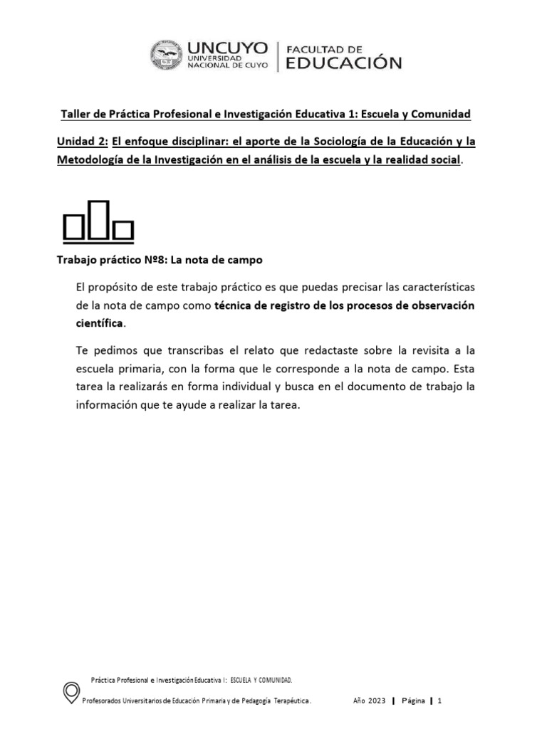 Material Unidad II - TP 8 Nota de Campo y TP 9 Entrevista - 2023 | PDF