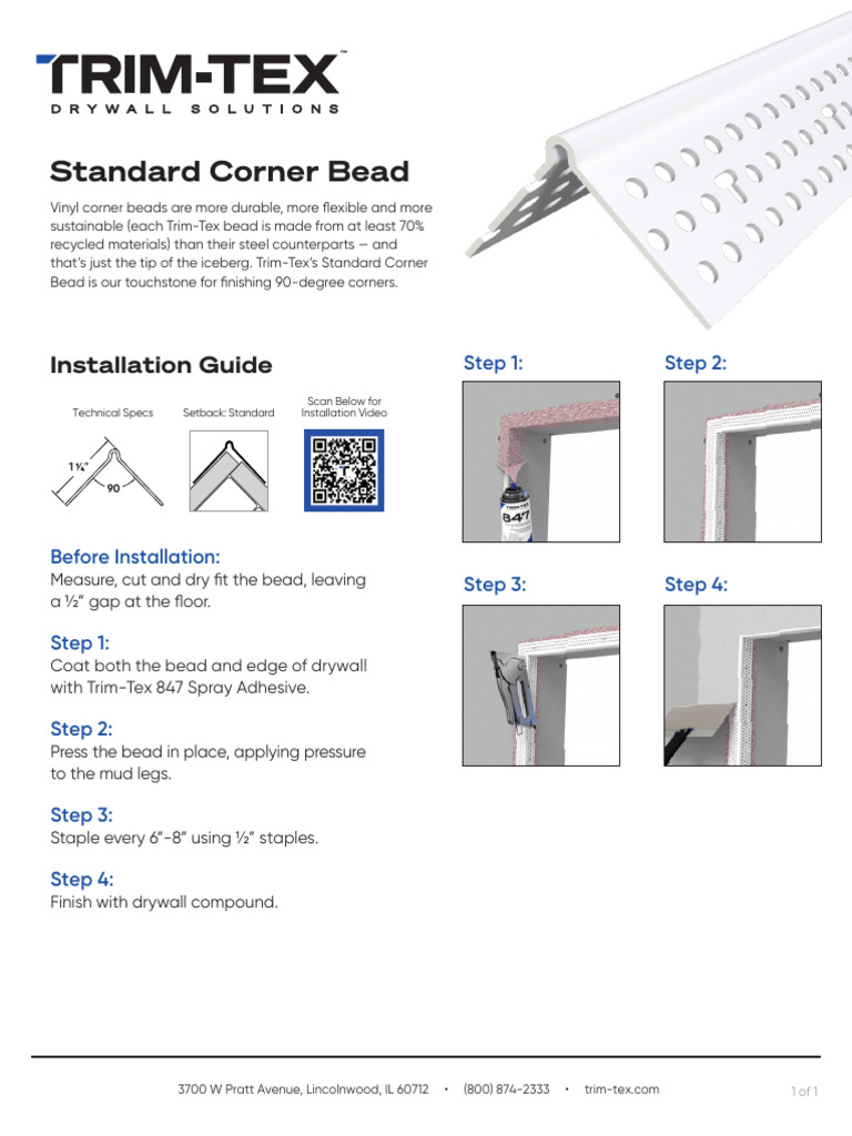Corner Bead - Installation Guide - R3 | PDF
