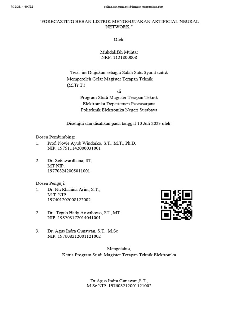 Online - Mis.pens - Ac.id Lembar Pengesahan - PHP | PDF | Sains & Matematika | Teknologi & Rekayasa